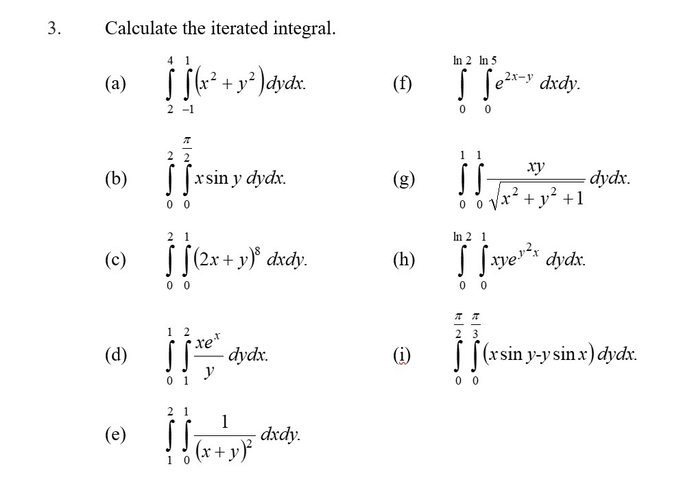 Solved Calculate the iterated | Chegg.com