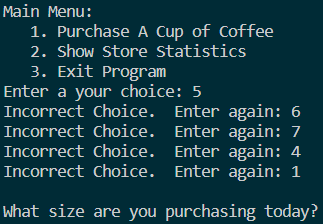 Assignment: Coffee Store Can someone please help me | Chegg.com