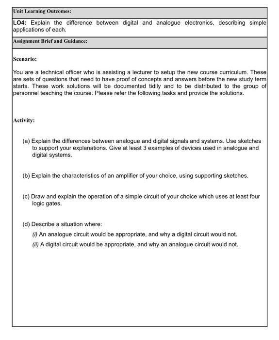 Solved Unit Learning Outcomes: LO4: Explain the difference | Chegg.com