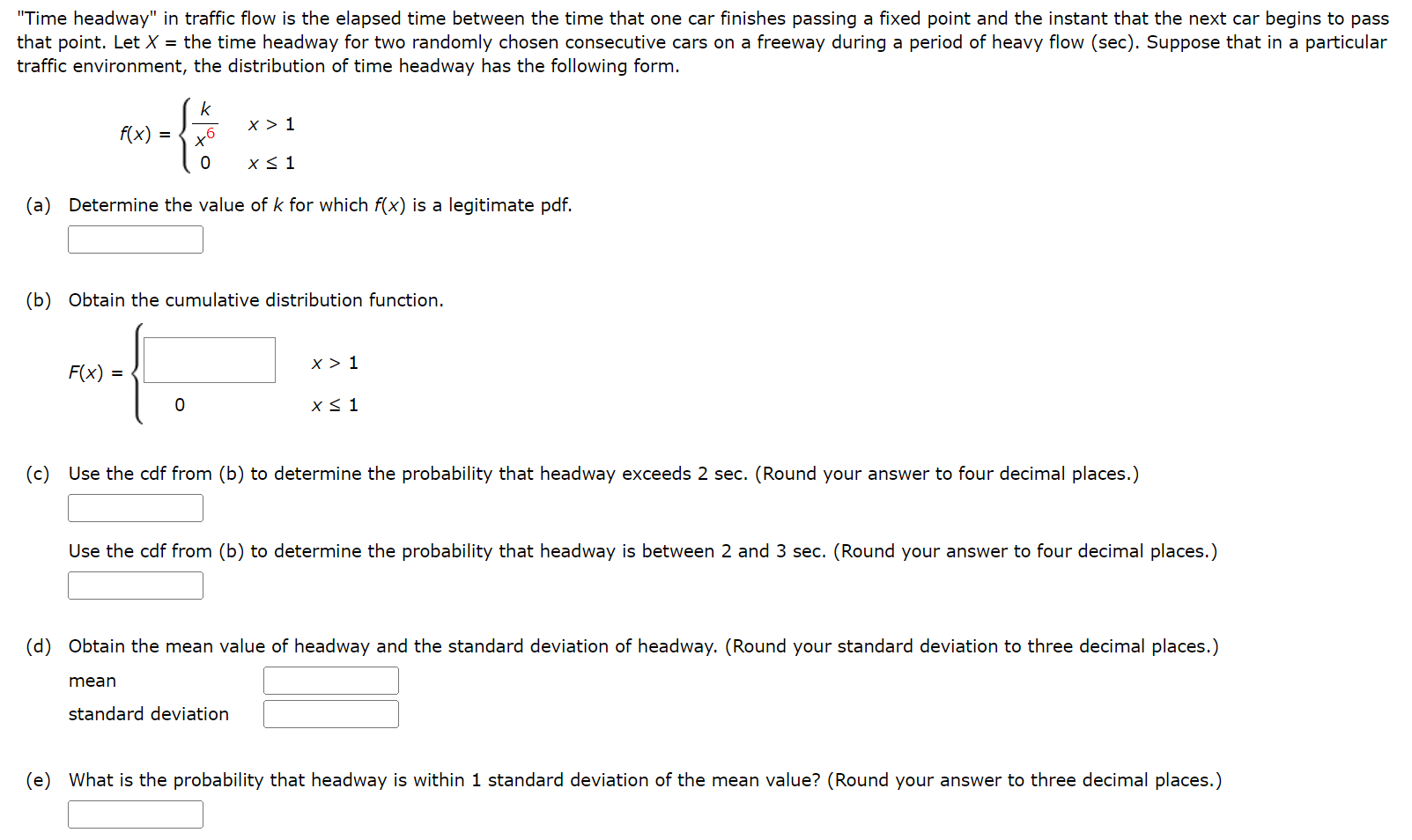 Solved "Time headway" in traffic flow is the elapsed time | Chegg.com