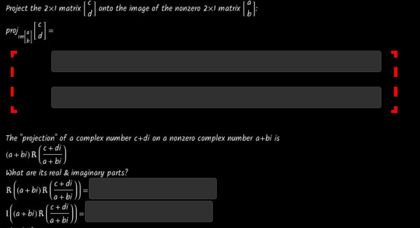 Solved Project the exi matrix () onto the image of the | Chegg.com