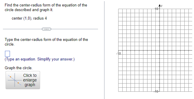 Solved Find the center-radius form of the equation of the | Chegg.com