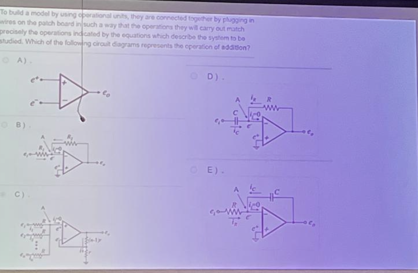 Solved To bulld a model by using operational units, thoy are | Chegg.com