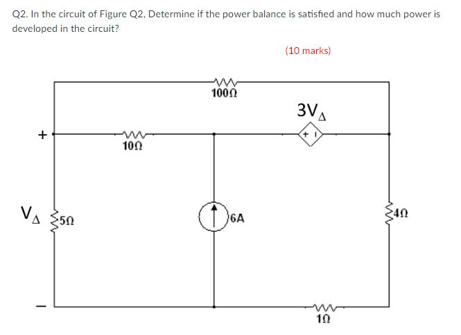 Solved Q2. In the circuit of Figure Q2. Determine if the | Chegg.com