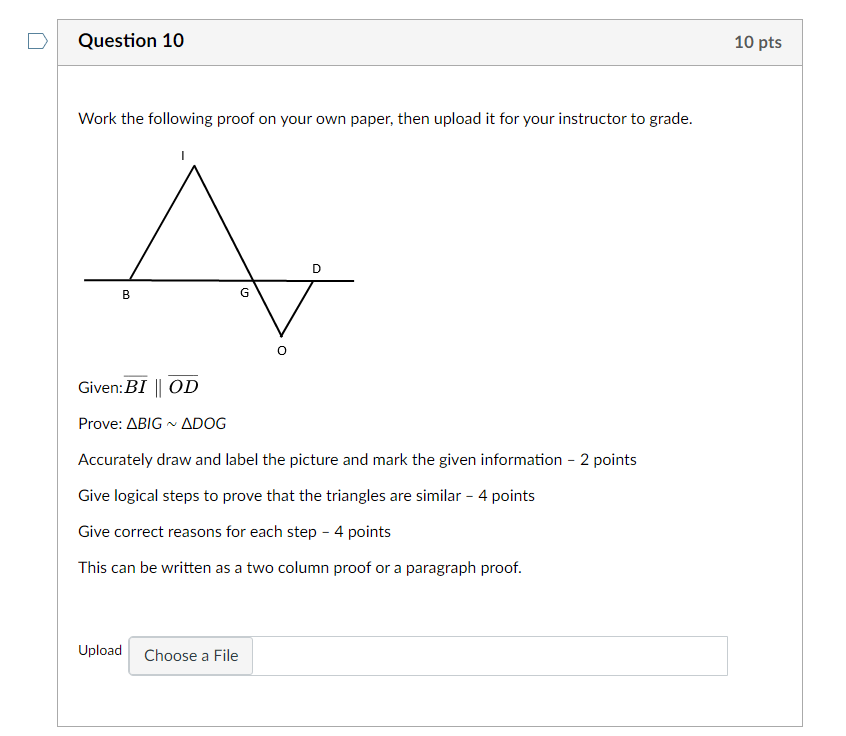 Solved Question 10 10 pts Work the following proof on your | Chegg.com