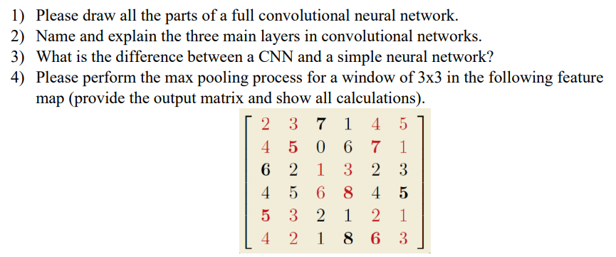 Solved 1) Please draw all the parts of a full convolutional | Chegg.com