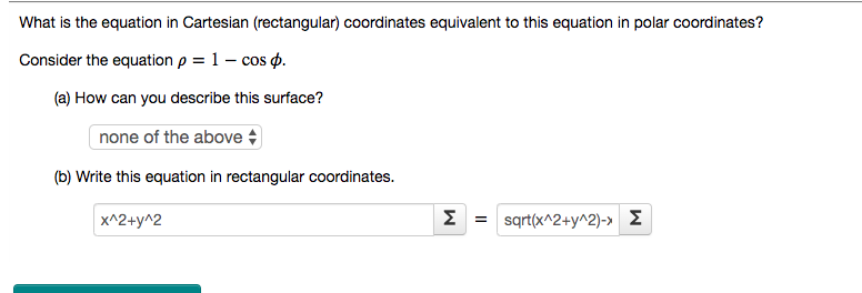 Solved What is the equation in Cartesian (rectangular) | Chegg.com
