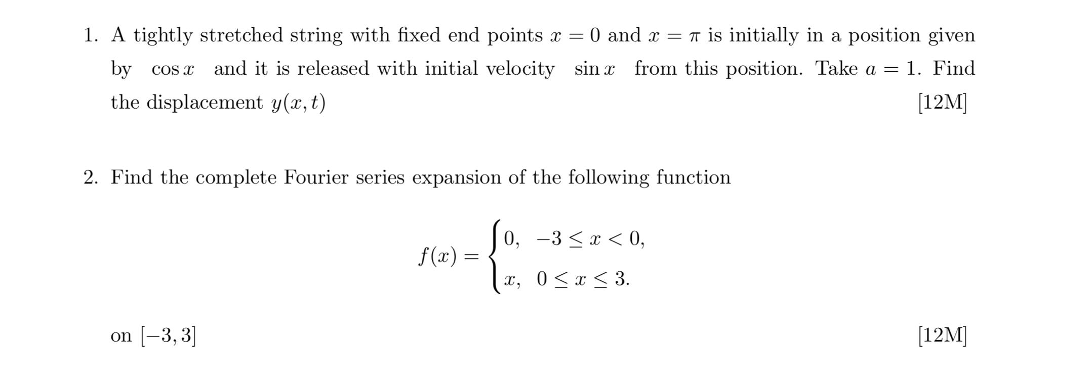 Solved 1. A tightly stretched string with fixed end points r | Chegg.com