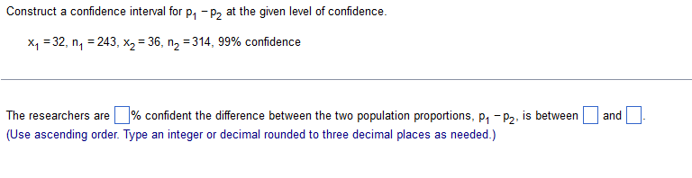 Solved Construct a confidence interval for P1-Py at the | Chegg.com