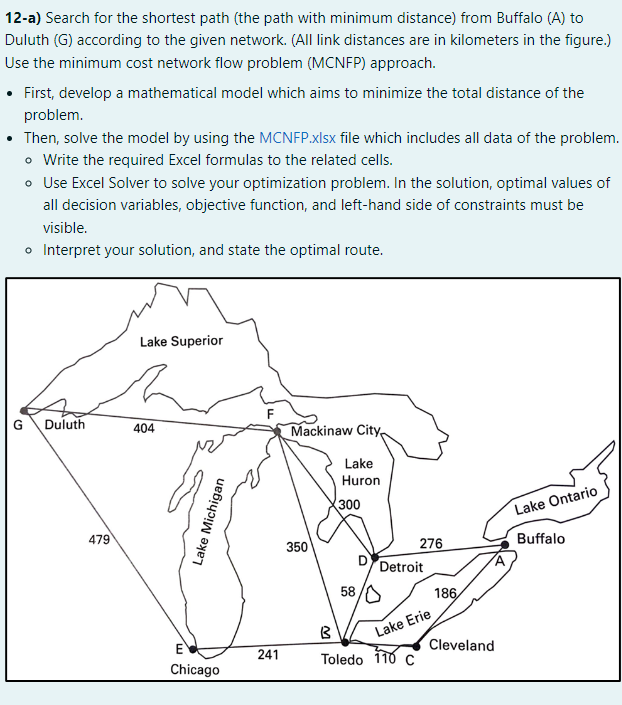 12-a) Search for the shortest path (the path with | Chegg.com