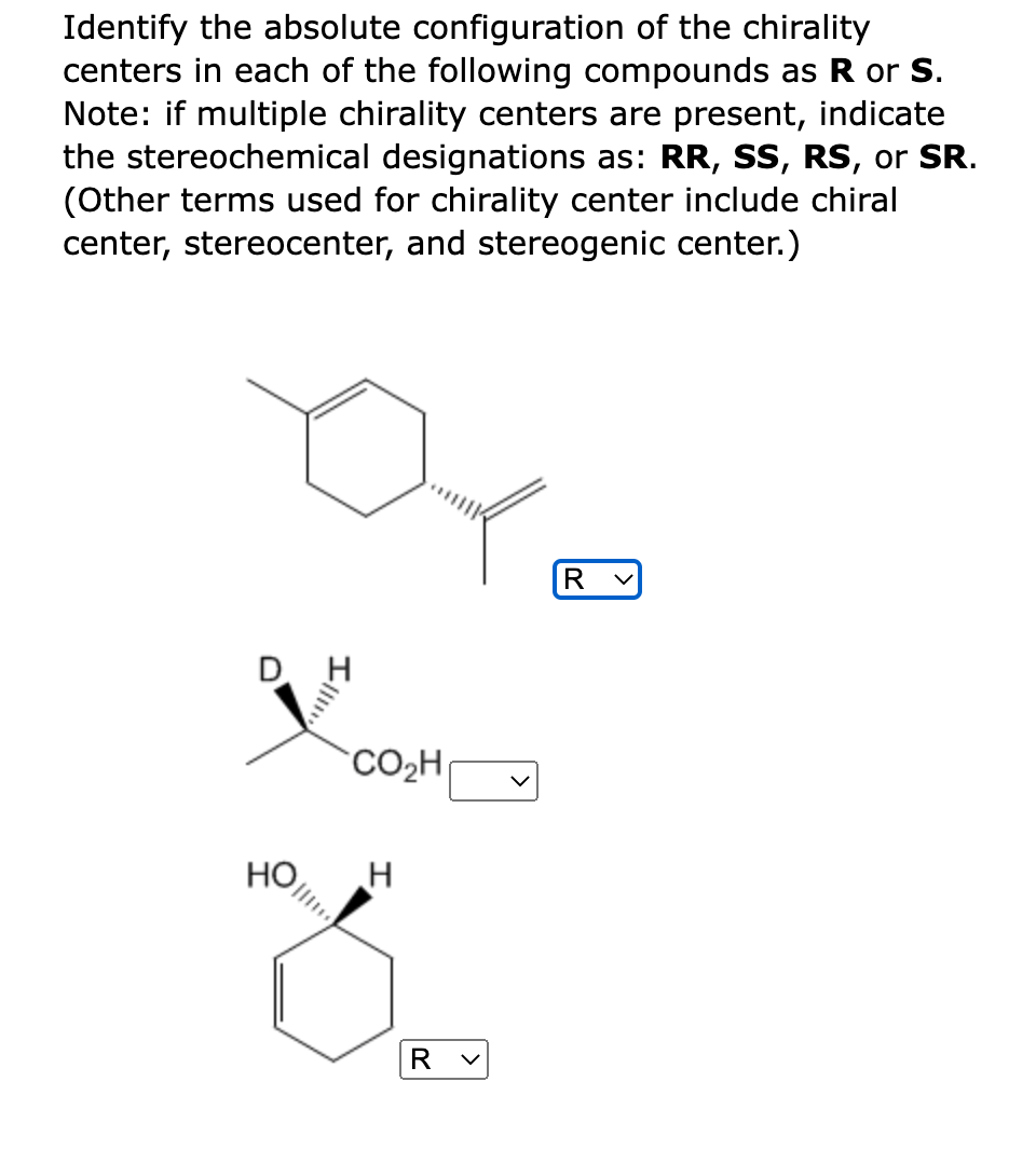 Solved Identify the absolute configuration of the chirality | Chegg.com