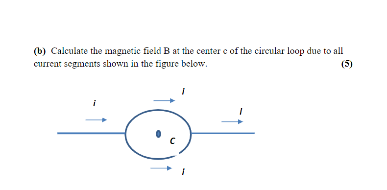 Solved (b) Calculate the magnetic field B at the center c of | Chegg.com