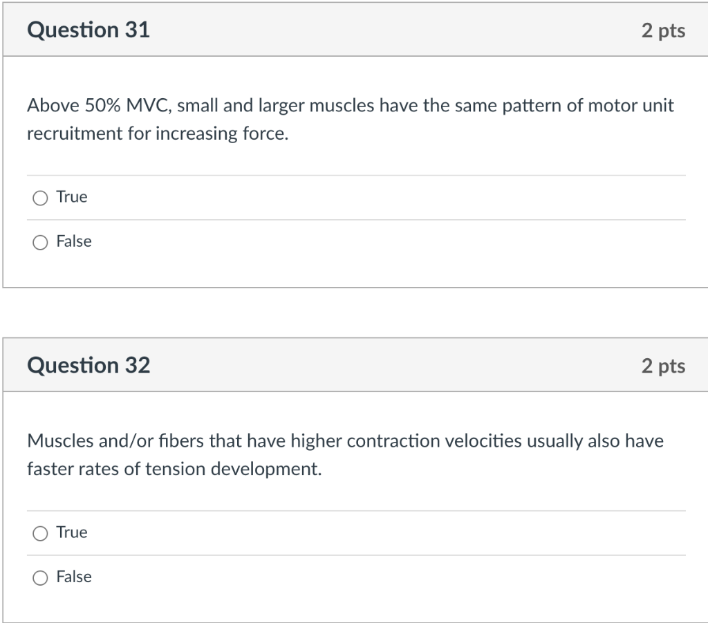 Solved Above 50% MVC, small and larger muscles have the same | Chegg.com