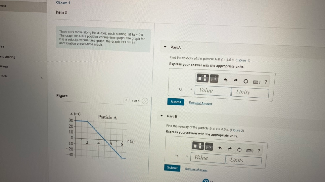 Solved Submit Request Answer Particle A Part B Find the | Chegg.com