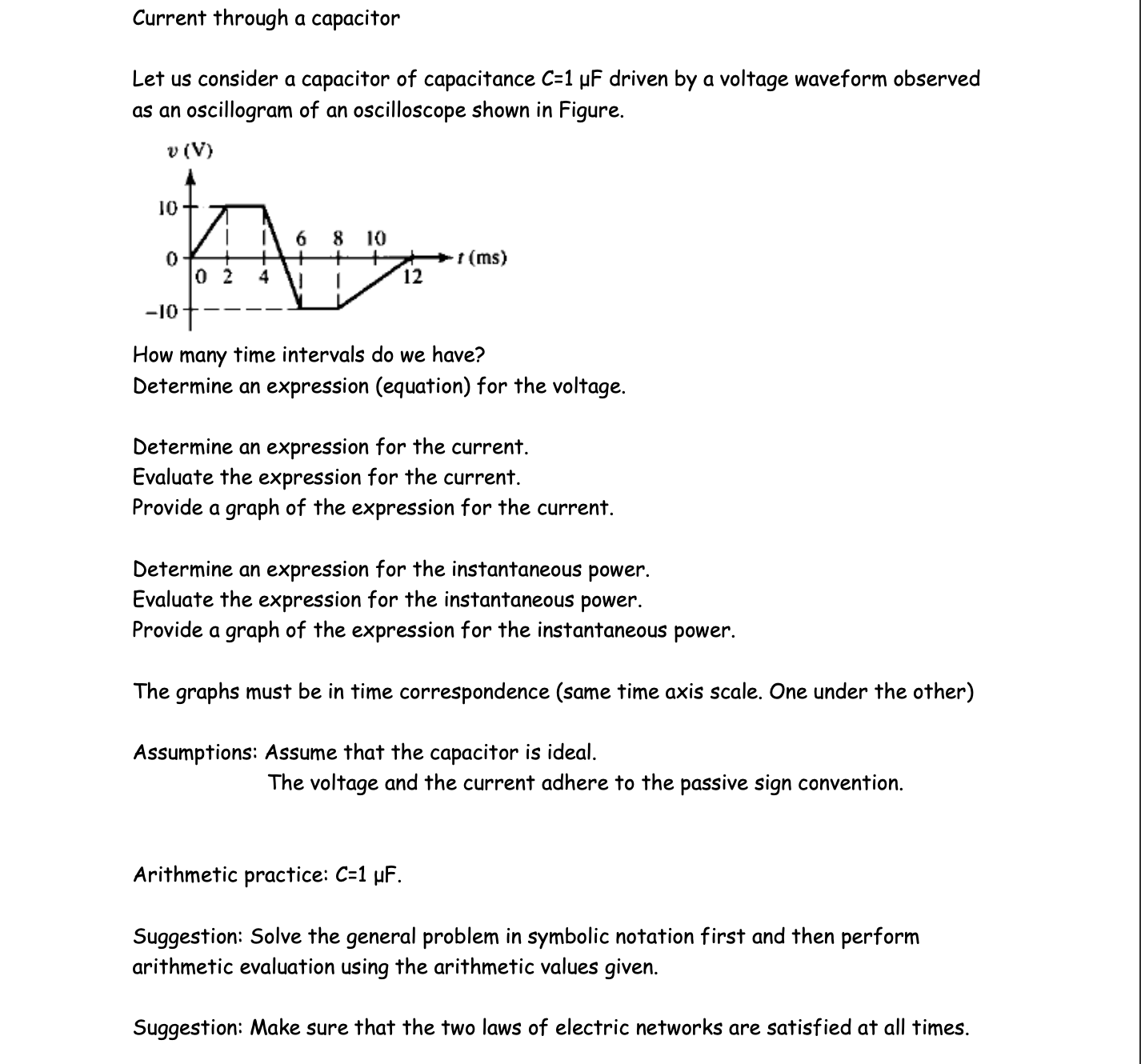Solved Current through a capacitor Let us consider a | Chegg.com