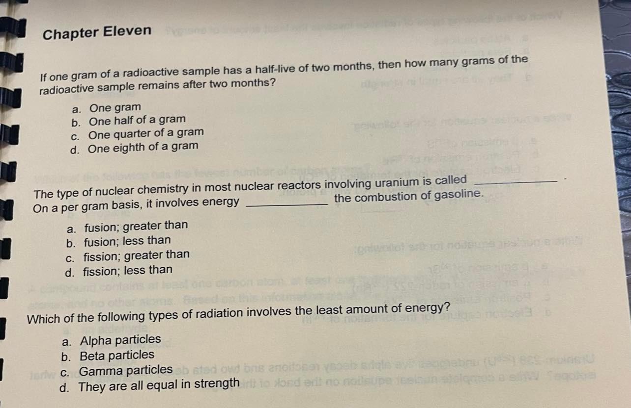 Solved If one gram of a radioactive sample has a half-live | Chegg.com