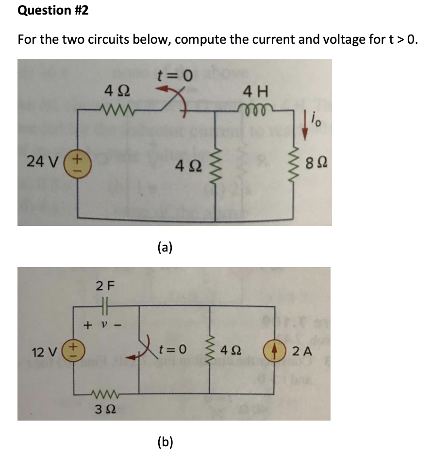 Solved For the two circuits below, compute the current and | Chegg.com