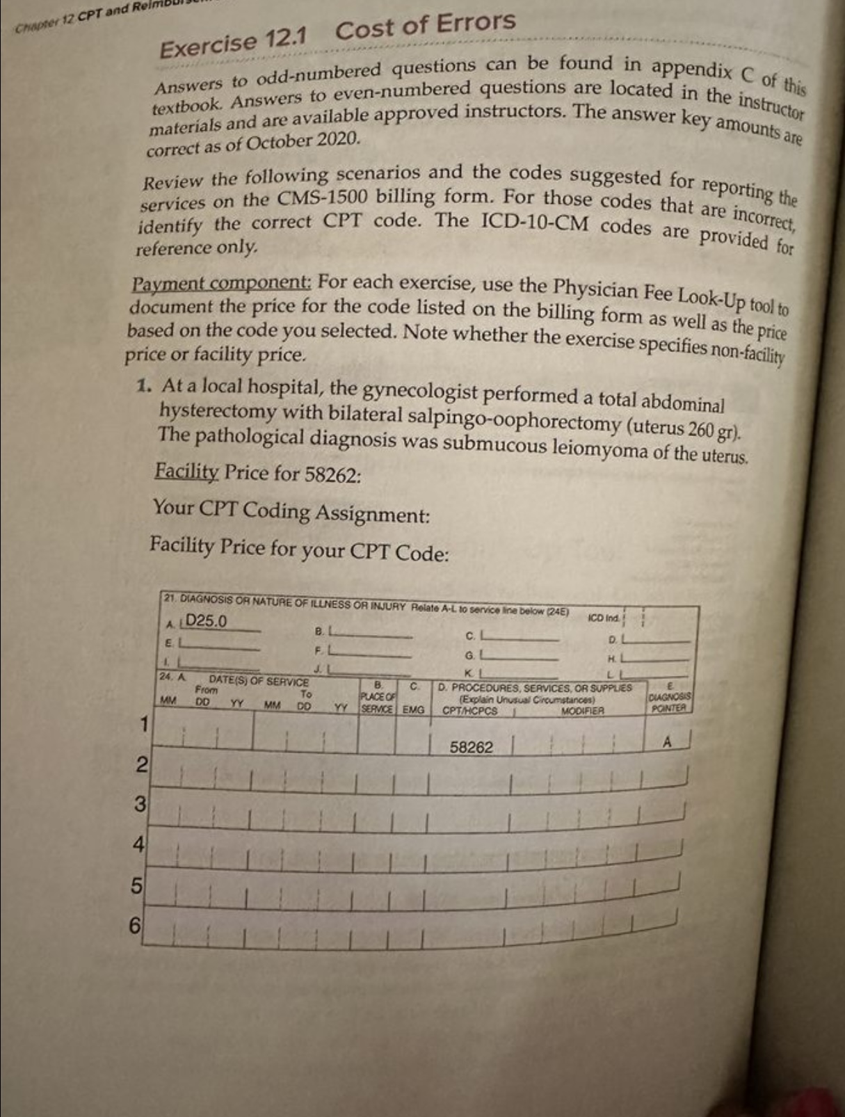Solved Exercise 12.1 Cost of Errors Answers to odd-numbered | Chegg.com