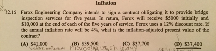 Solved Inflation 12.15 Ferox Engineering Company intends to | Chegg.com