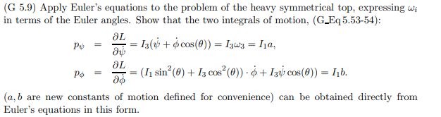 Solved (G 5.9) Apply Euler's equations to the problem of the | Chegg.com