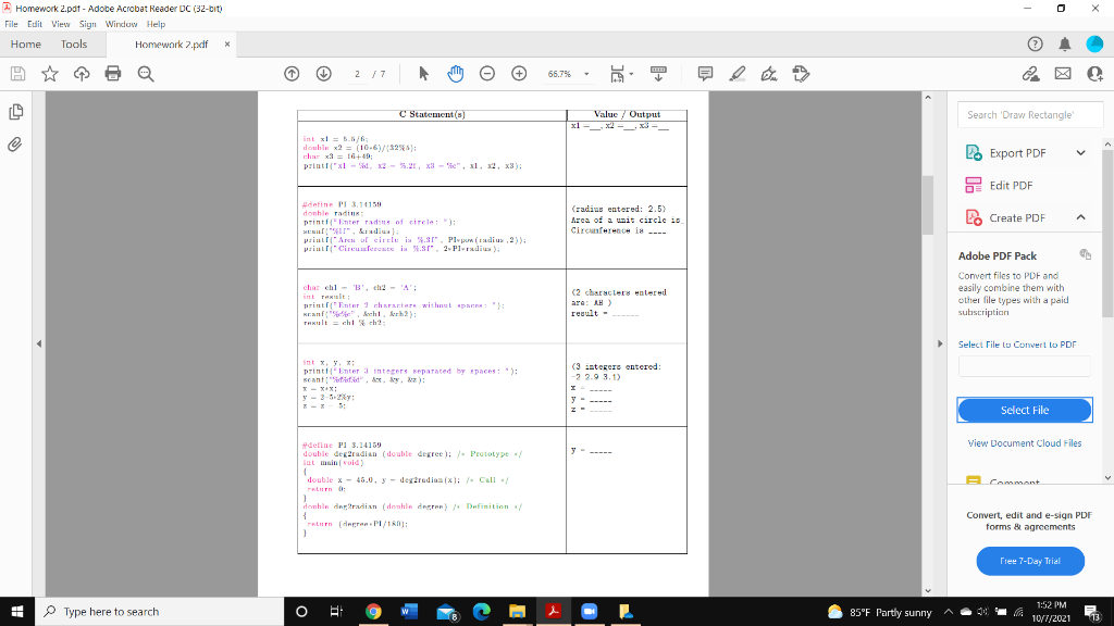 Solved Homework 2.pot - Adobe Acrobat Reader DC (32-bit) | Chegg.com