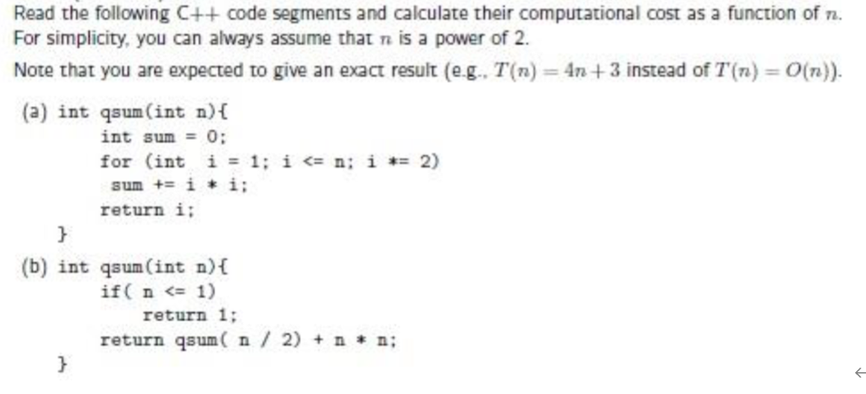 Solved : Read the following C++ code segments and calculate | Chegg.com