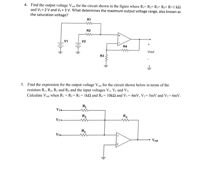 Solved Find the output voltage Vout for the circuit shown in | Chegg.com