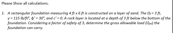 Solved Please Show all calculations 1. A rectangular | Chegg.com