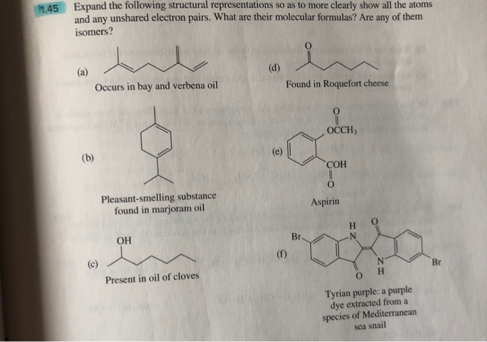 Solved 45 Expand the following structural representations so | Chegg.com
