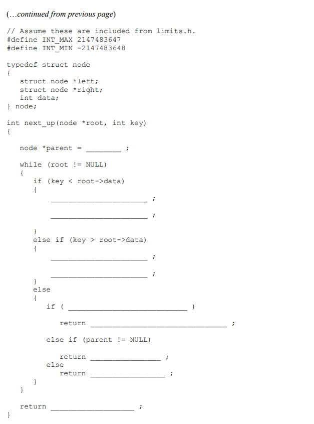 Solved 1) (10 pts) DSN (Binary Search Trees) Complete the | Chegg.com