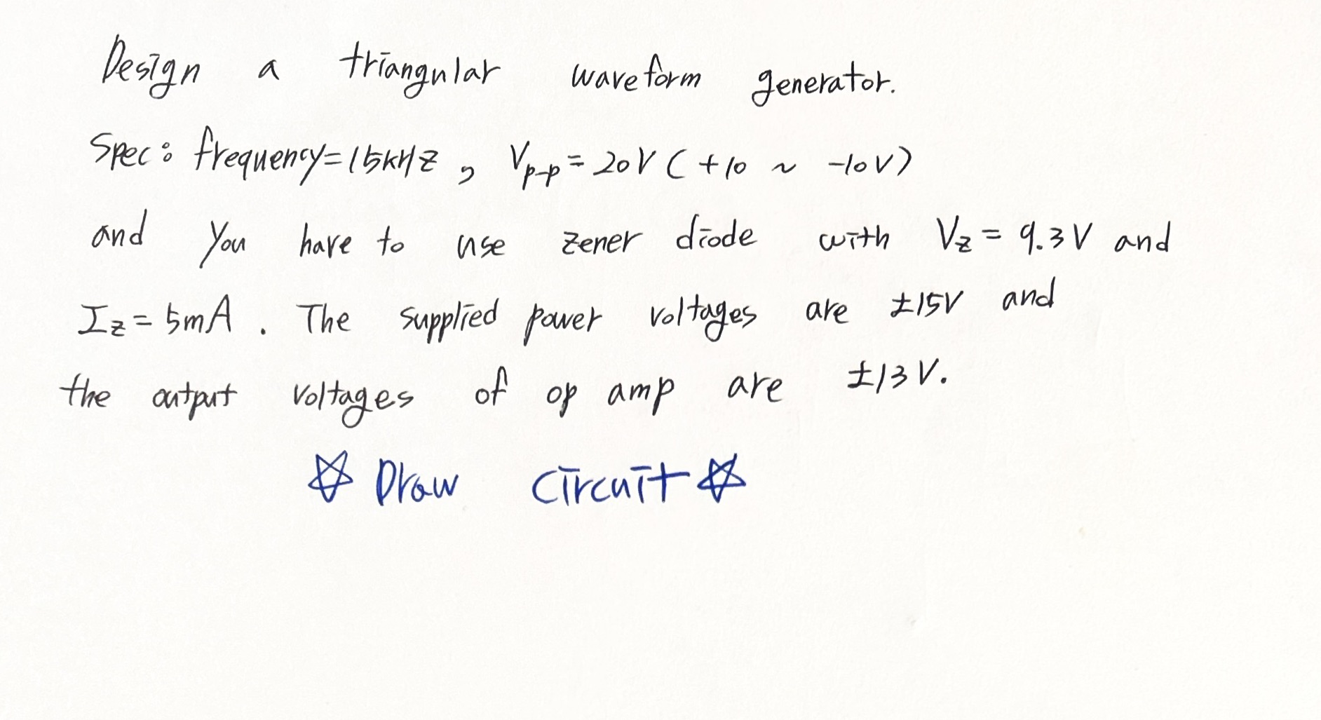Design a triangular waveform generator. Spec: | Chegg.com