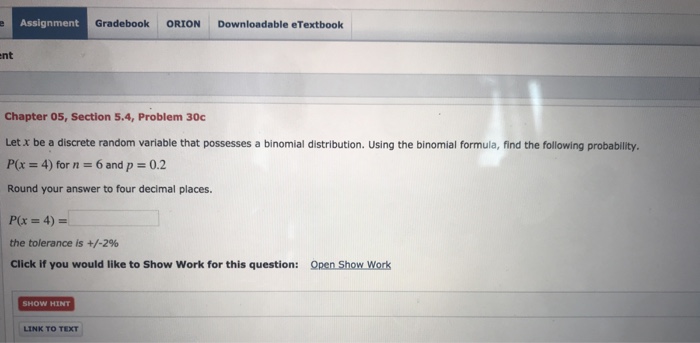 Solved Assignment Gradebook ORION Downloadable eTextbook nt | Chegg.com