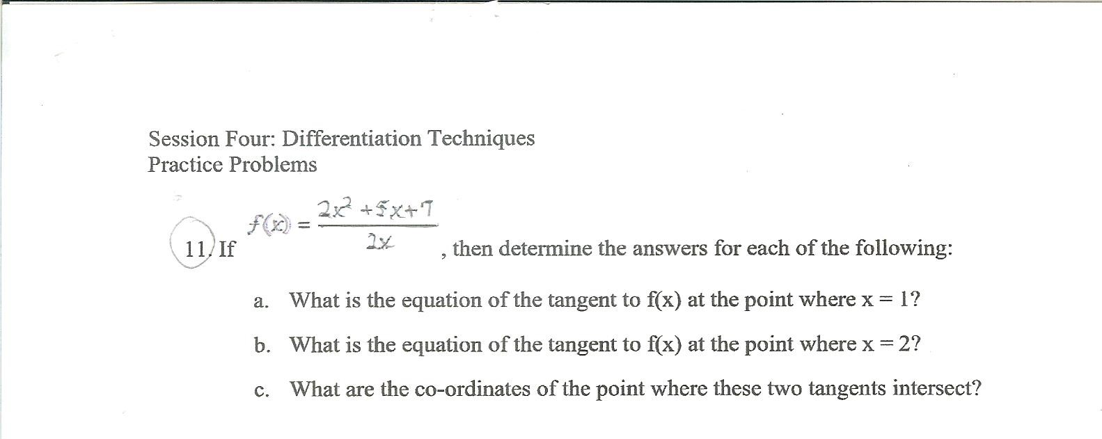 Solved Session Four: Differentiation Techniques Practice | Chegg.com