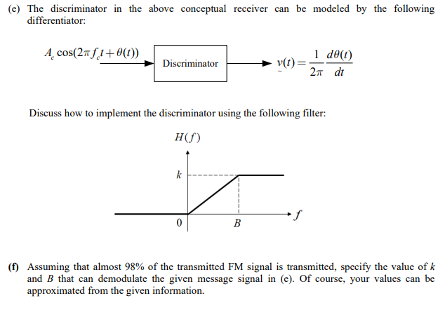 Solved (e) The discriminator in the above conceptual | Chegg.com
