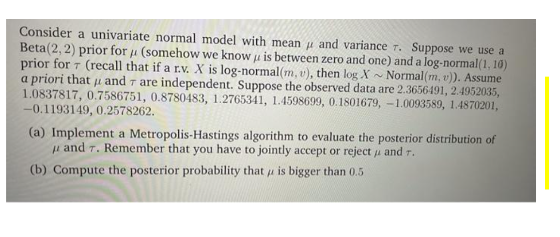 Consider a univariate normal model with mean p and | Chegg.com
