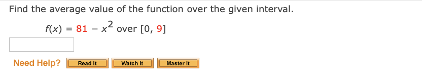 Solved Find the average value of the function over the given | Chegg.com