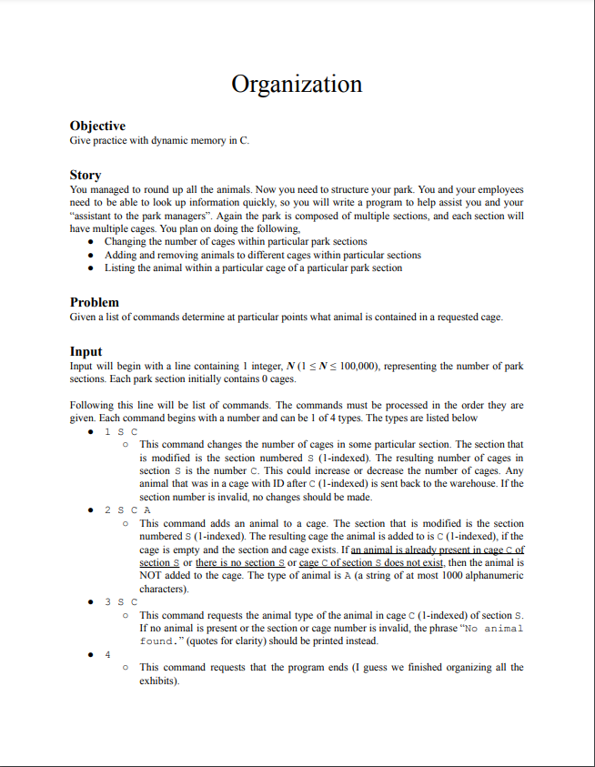 Solved Objective Give practice with dynamic memory in C. | Chegg.com