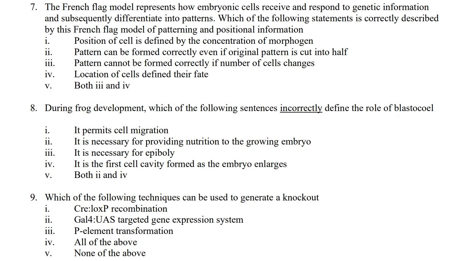 Solved 7. The French flag model represents how embryonic | Chegg.com