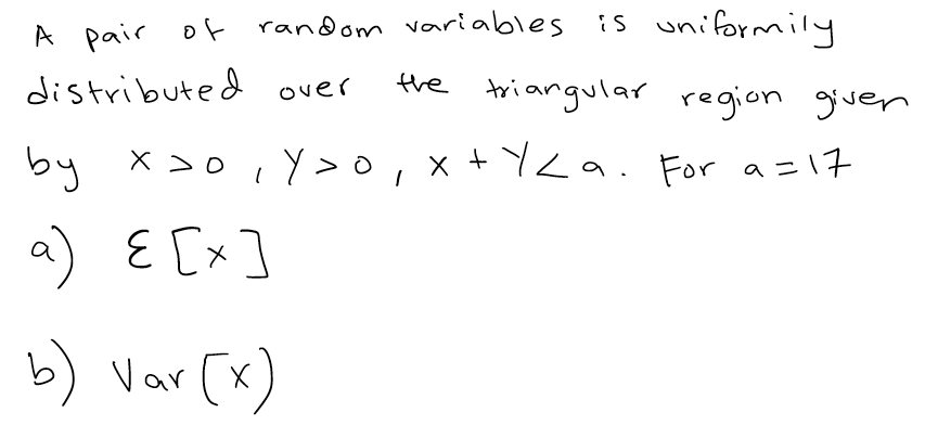Solved A pair of random variables is uniformily distributed | Chegg.com