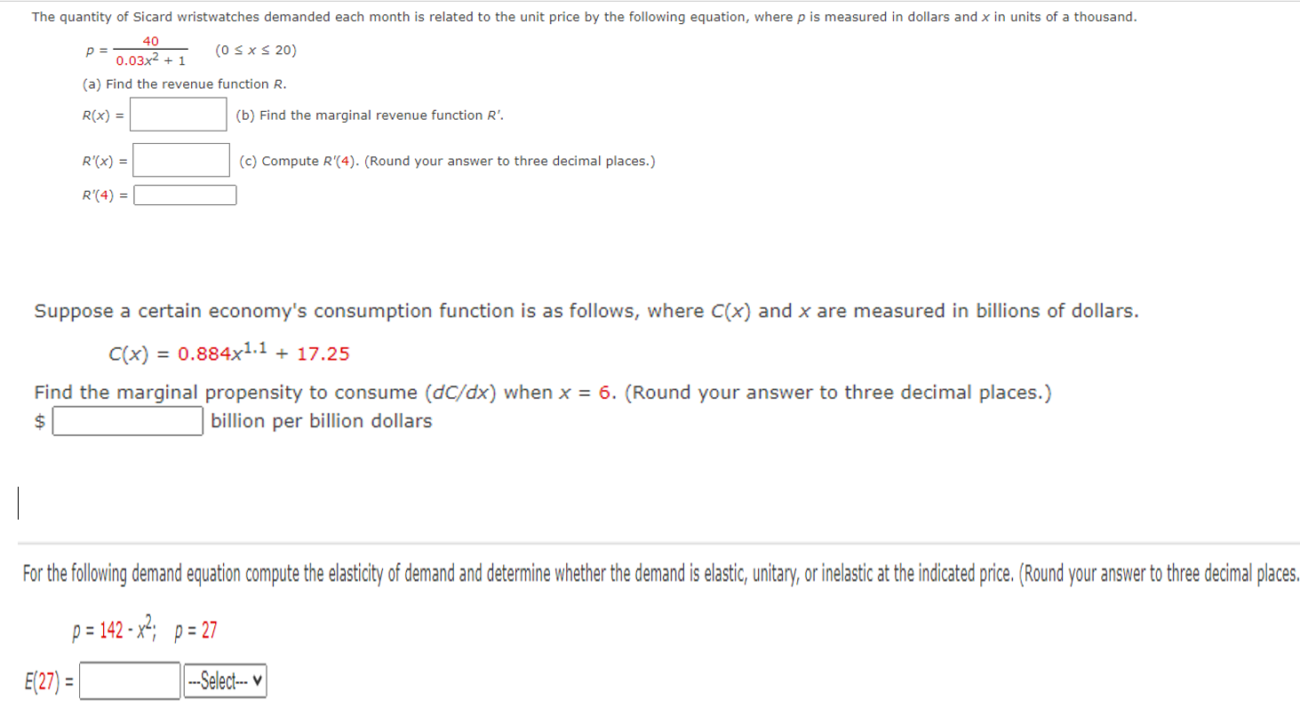 Solved The quantity of Sicard wristwatches demanded each | Chegg.com