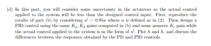 Solved Consider the following second order dynamical system | Chegg.com