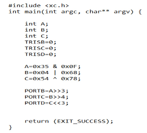 Solved Using the code below, determine the values on ports | Chegg.com