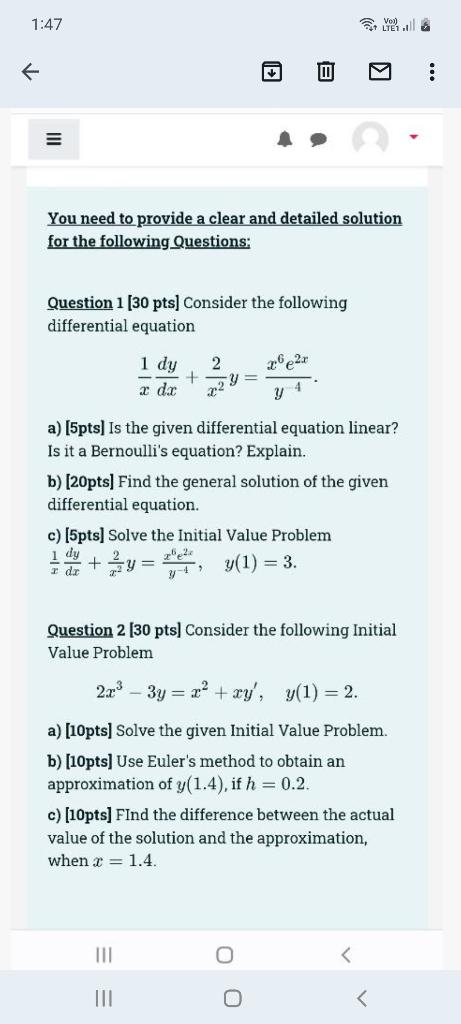 Solved You need to provide a clear and detailed solution for | Chegg.com