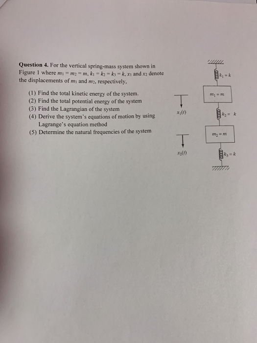Solved For the system shown in Figure 3 where a vertical | Chegg.com