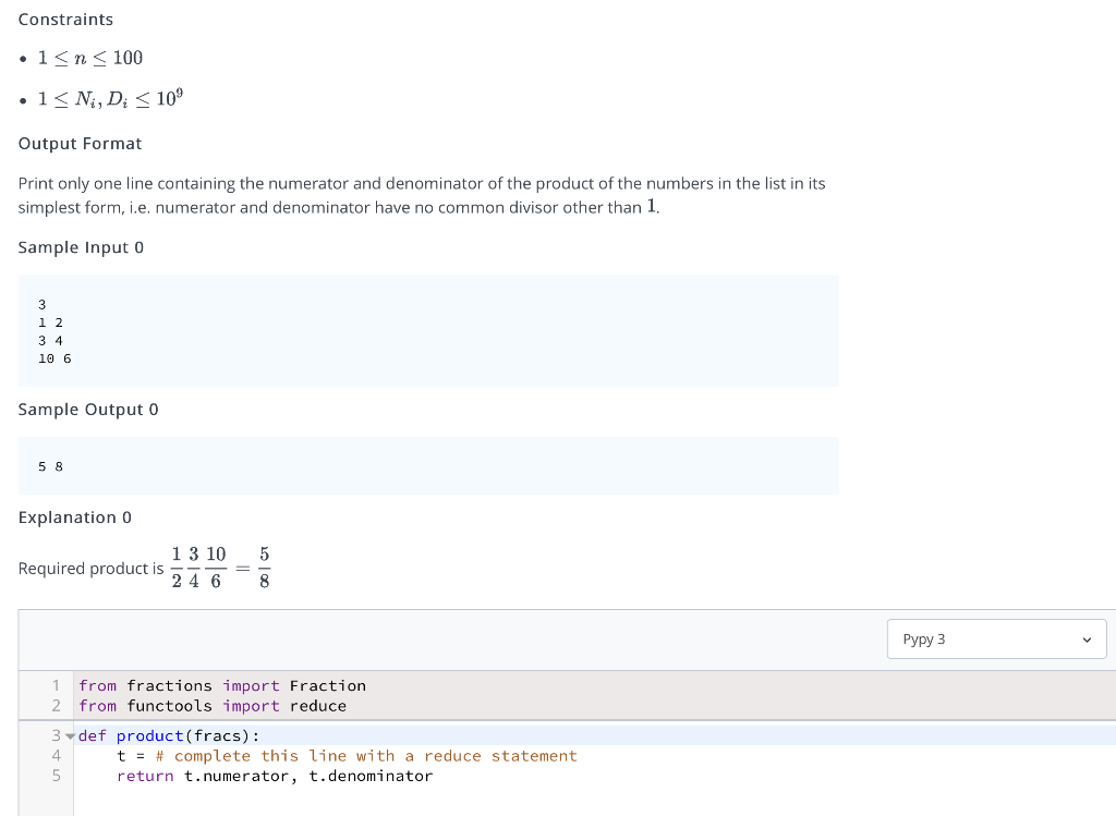 Solved Given a list of rational numbers, find their product. | Chegg.com