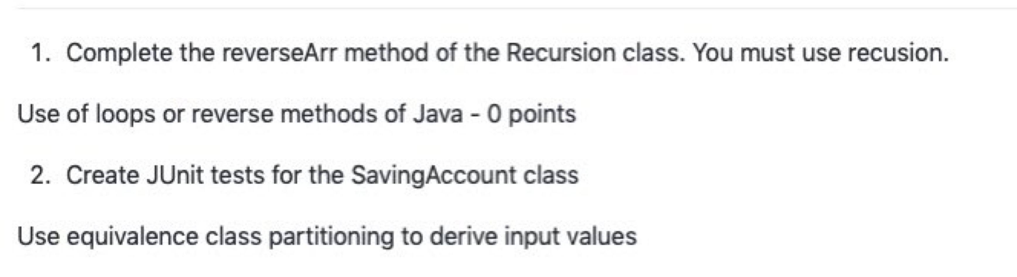 Solved 1. Complete the reverse Arr method of the Recursion | Chegg.com