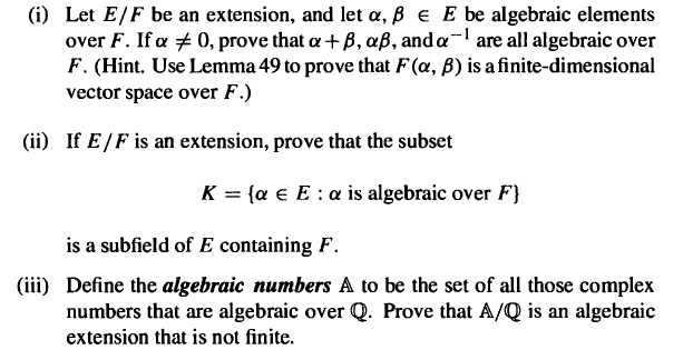 Solved (i) Let E/F be an extension, and let , ß ? E be | Chegg.com Solved (i) Let E/F be an extension, and let , ß ? E be | Chegg.com