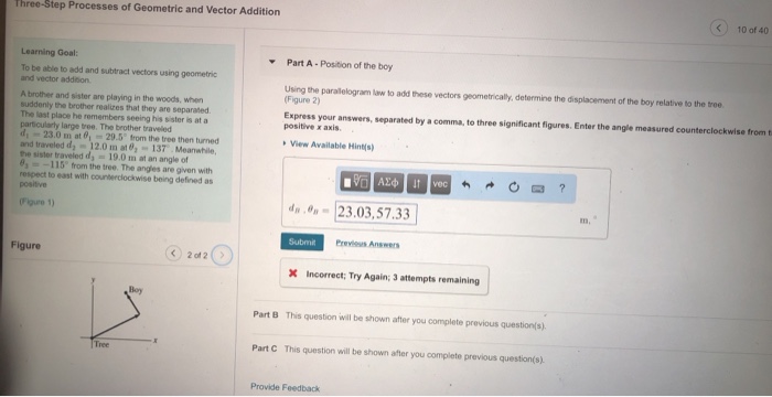 Solved Three-Step Processes of Geometric and Vector Addition | Chegg.com