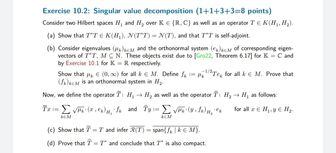 Solved Exercise 10.2: Singular value decomposition | Chegg.com