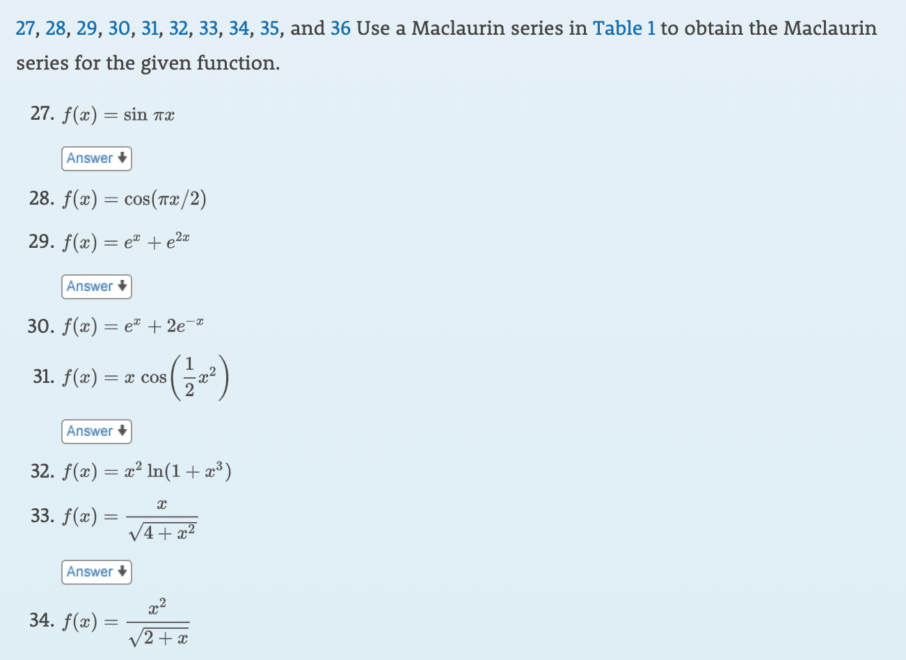 Solved 27, 28, 29, 30, 31, 32, 33, 34, 35, and 36 Use a | Chegg.com